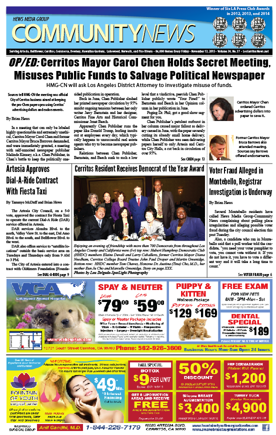 Nov. 13, Hews Media Group-Community News Front Page Preview | Los ...