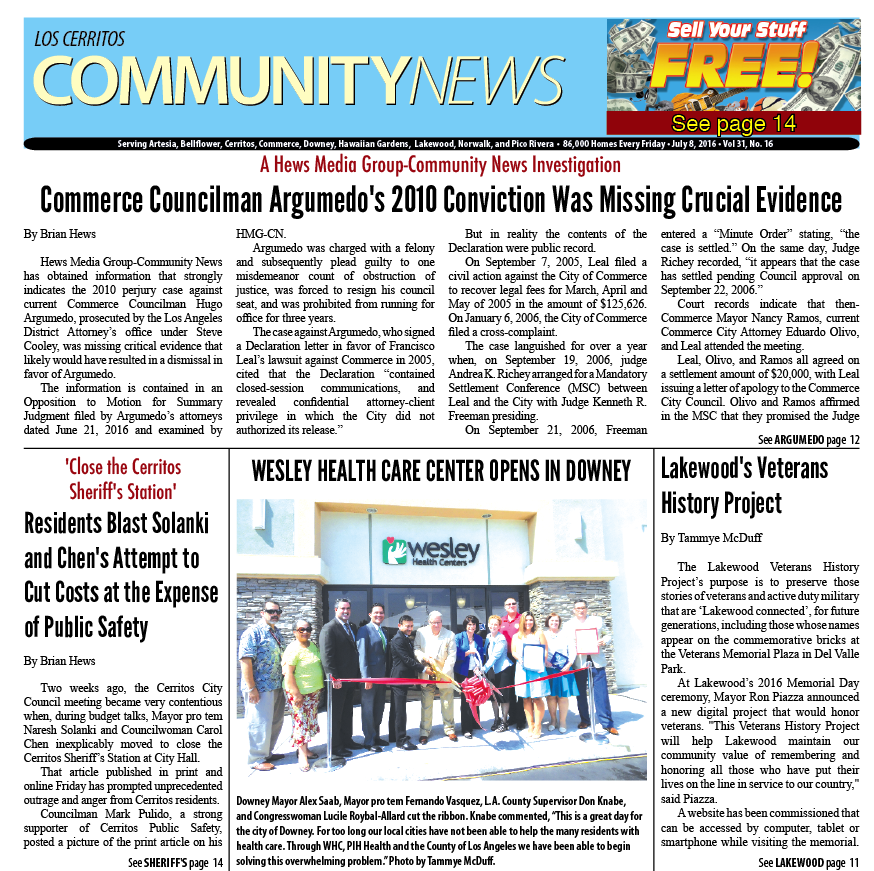July 8, 2016 Hews Media Group-Community News Front Page Preview ...