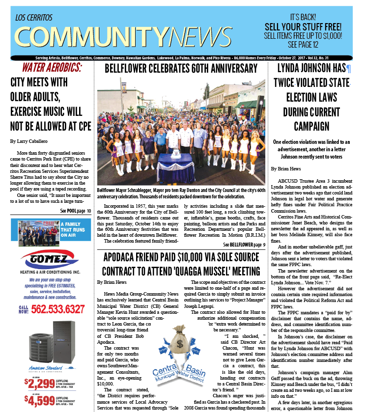 Oct 27, 2017 Hews Media Group-Community News Front Page Preview ...